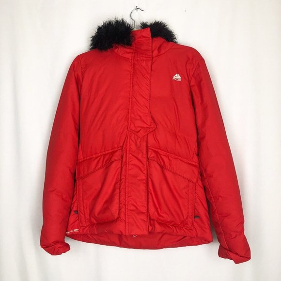 Nike ACG | Jackets & Coats | Womens Nike Acg Red Winter Coat W Fur Hood ...